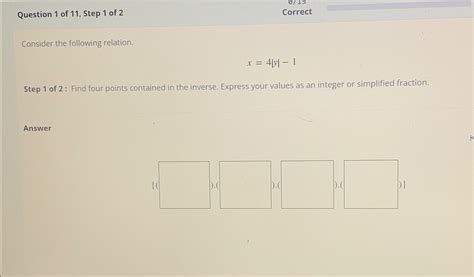 Solved Question 1 ﻿of 11 ﻿step 1 ﻿of 2correctconsider The