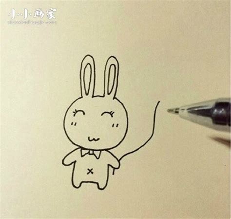快乐的小兔子简笔画画法图片步骤狸猫故事网