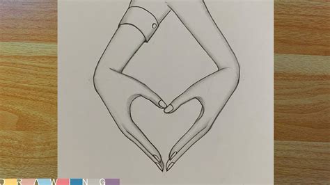 How To Draw Heart Hands Pencil Drawing YouTube