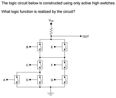 solved the logic circuit below is constructed using only