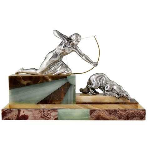 Art Deco Bronze Sculpture Of Lady With Hat Deconamic
