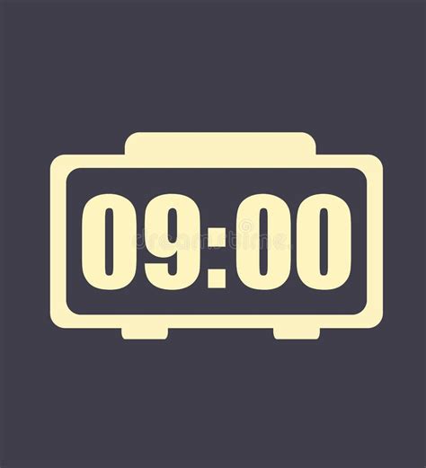 Digital Clock Icon Flat Design Modern Style Stock Vector Illustration