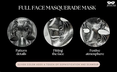 Jinyeah Full Face Venetian Masquerade Mask Vintage Style