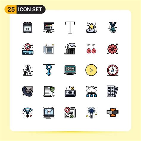 User Interface Pack Of 25 Basic Filled Line Flat Colors Of Award Pollution Sales Garbage Burn