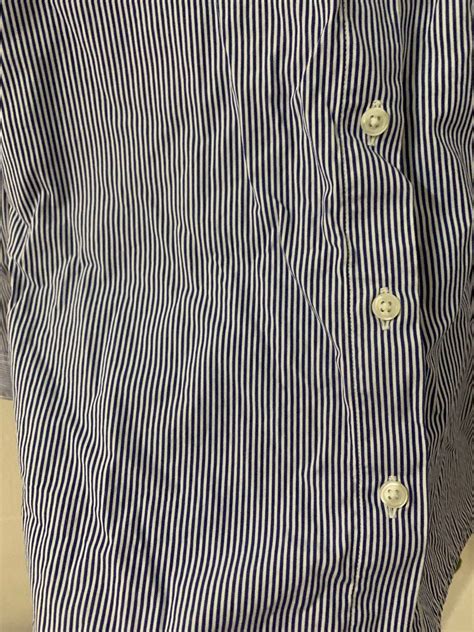 Muji Blue Striped Collared Shirt Womens Fashion Tops Shirts On