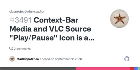 Context Bar Media And VLC Source Play Pause Icon Is A Reload Icon