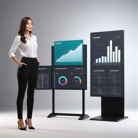 Standing And Present With Dashboard With A Trendy Graph By Taizun Khokhawala Playground