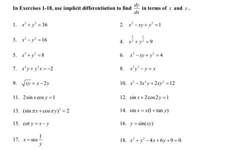 Solved In Exercises Use Implicit Differentiation To Chegg