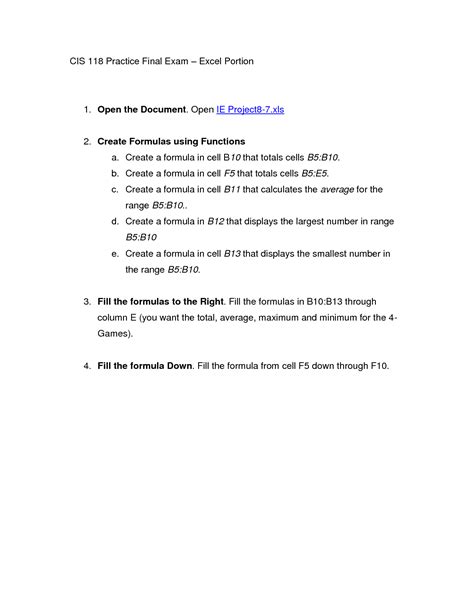 SOLUTION Cis 118 Practice Final Exam Excel Portion Studypool