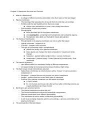 Chapter 5 Membrane Structure And Function Docx Chapter 5 Membrane Structure And Function What
