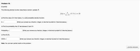 Solved Problem 16 5 Points The Following Density Function Chegg Com