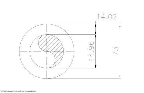 DN65 Standard Pipe Sizes With AutoCAD File