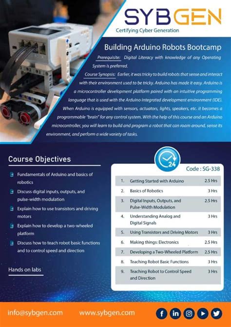 Arduino Robot Bootcamp Sybgen