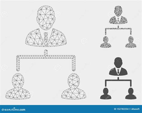 Human Hierarchy Vector Mesh Network Model And Triangle Mosaic Icon Stock Vector Illustration