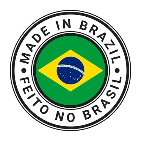 Adesivo de carimbo redondo feito no brasil ilustração vetorial da