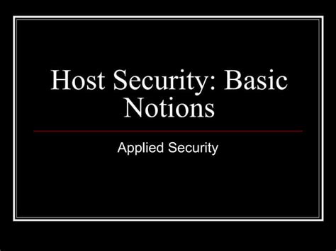 host security ppt