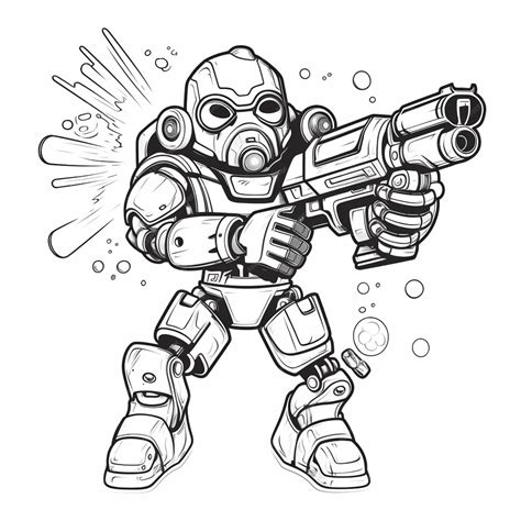 Premium Photo A Drawing Of A Robot With A Gun In His Hand Generative Ai