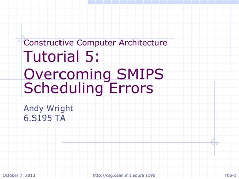 Ppt Constructive Computer Architecture Tutorial 5 Overcoming Smips