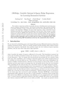 Okridge Scalable Optimal K Sparse Ridge Regression For Learning