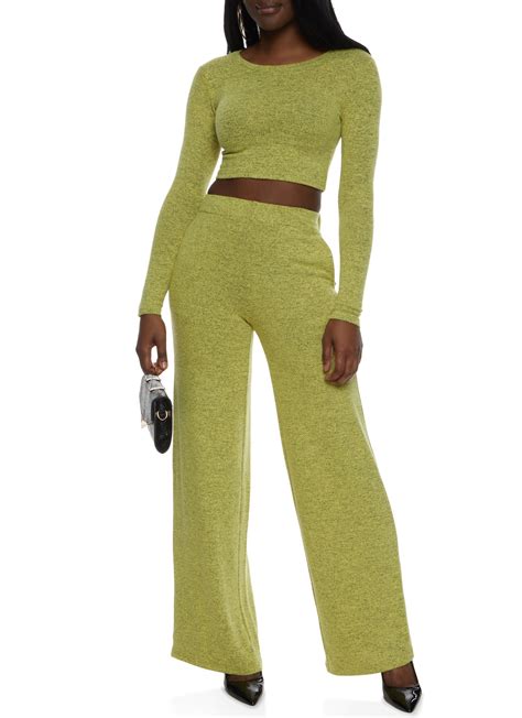 Brushed Knit Crew Neck Crop Top