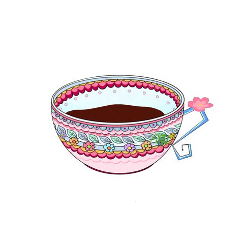 귀여운 꽃 일러스트 패턴 커피 컵입니다 요약 무늬 커피 컵 Png 일러스트 및 Psd 이미지 무료 다운로드 Pngtree