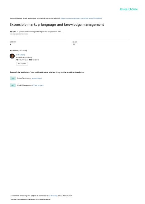 Pdf Extensible Markup Language And Knowledge Management