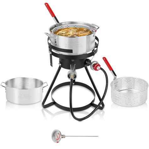 Lafati Qt Propane Outdoor Cooker BTU Aluminum Seafood Boiler Fish Fryer Stock Pot