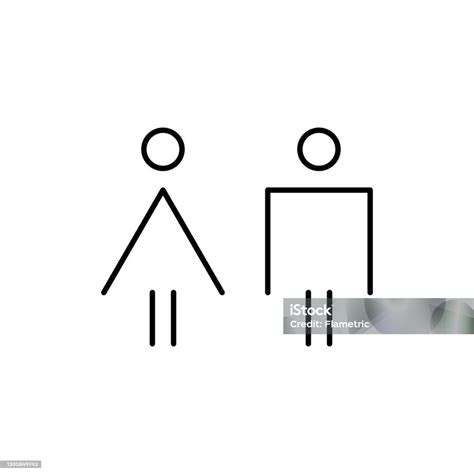 男人和女人細線抽象圖示男的女廁所的標誌女孩和男孩 Wc 象形圖向量馬桶符號向量圖形及更多人圖片 人 公共廁所 女人 Istock