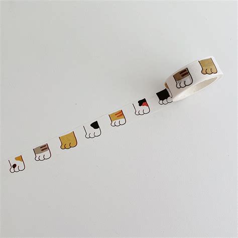 韓版 貓咪和紙膠帶 少女心 手帳 文具 可爱 Diy 裝飾 紙膠帶 和紙膠帶 插畫風 貓 蝦皮購物