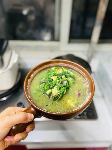 【减脂菠菜鸡蛋汤的做法步骤图，怎么做好吃】豆花呵下厨房