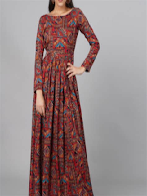 Buy Scorpius Ethnic Motifs Crepe Ethnic Maxi Dress Dresses For Women