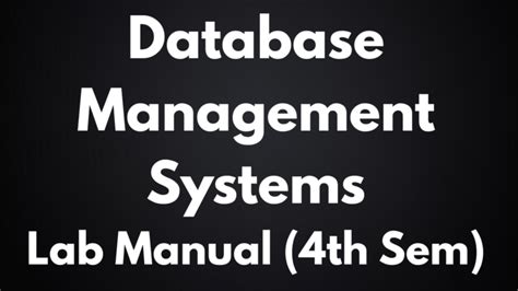 database management systems bcs403 lab manual vtu sync