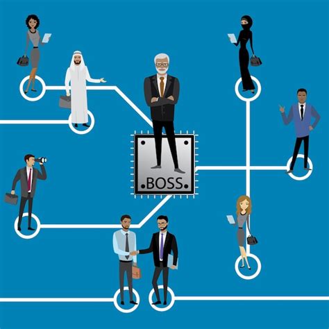 Premium Vector Group Of Business Persons Standing On Microchip And
