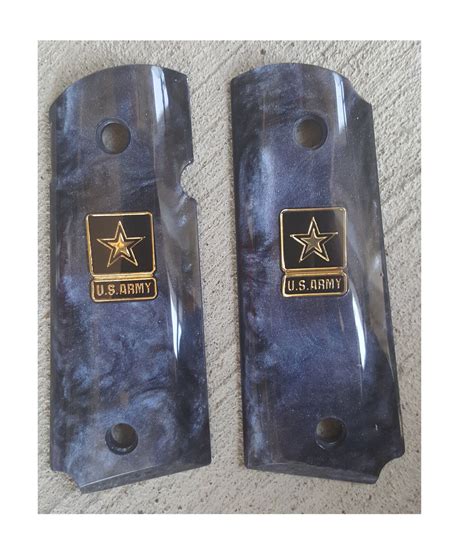 Buy AJAX Grips For Government BLACK Pearlite W NEW US ARMY LOGO COIN Online At Lowest
