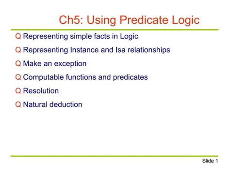 Predicate Logic Pptx