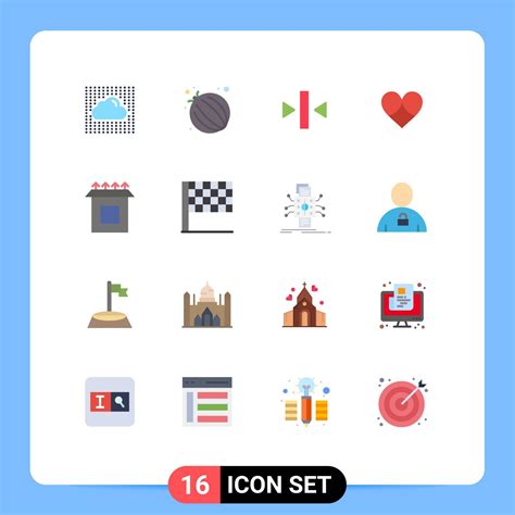 16 Universal Flat Colors Set For Web And Mobile Applications Box Like Play Love T Editable