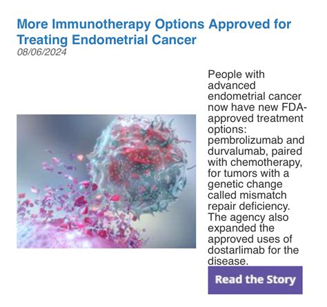 More Immunotherapy Options Approved For Treating Endometrial Cancer