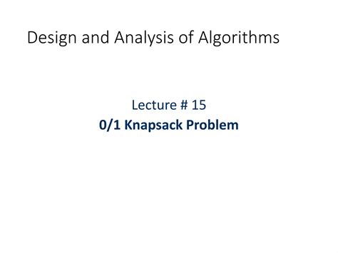 Design And Analysis Of Algorithms Lecture 15ppt
