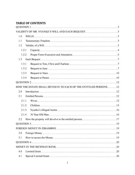 First Draft Probate Project Work 2 TABLE OF CONTENTS QUESTION Studocu