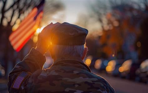 Premium Photo A Respectful Elderly Veteran In Military Uniform