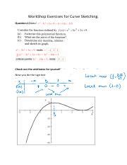 Workshop Curve Sketching Solutions Pdf WorkShop Exercises For Curve Sketching Question