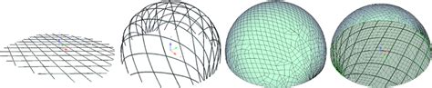 Fem Model Of Hybrid Elastic Gridshell From Left To Right Planar