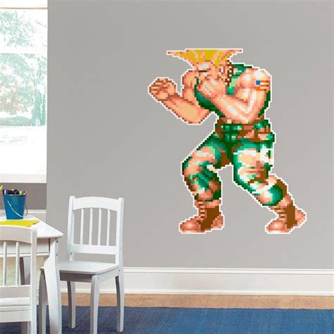 Wall Sticker Street Fighter Guile Pixel Art