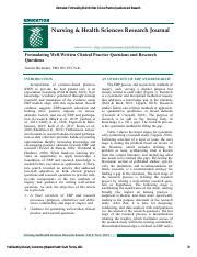 Guide To Formulating Clinical Practice Questions And Research Course Hero