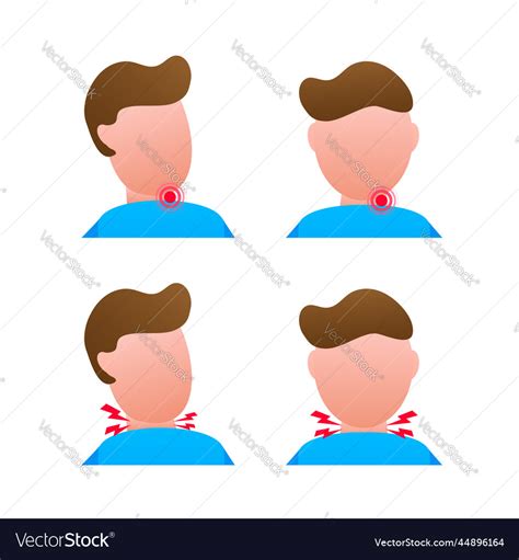 Sore Throat Symptoms Icon Bacterial And Viral Vector Image