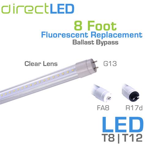 8 Foot T8 T12 Led Tube Light Replaces F96t12 F96t8 Clear