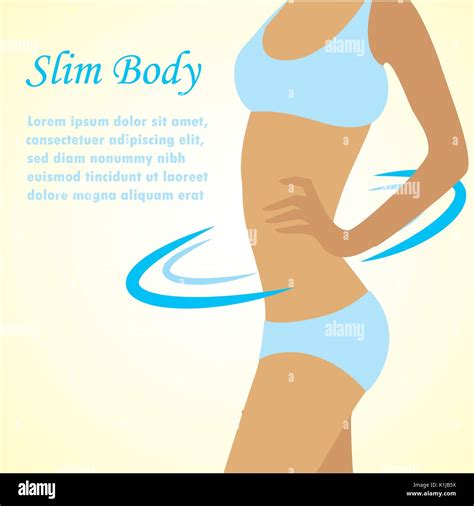 Slim Body Concept A Place For Inscription Vector Illustration Stock