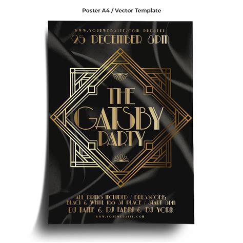 Premium Vector Gatsby Party Poster Template