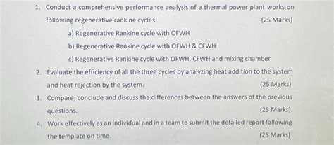 solved 1 conduct a comprehensive performance analysis of a