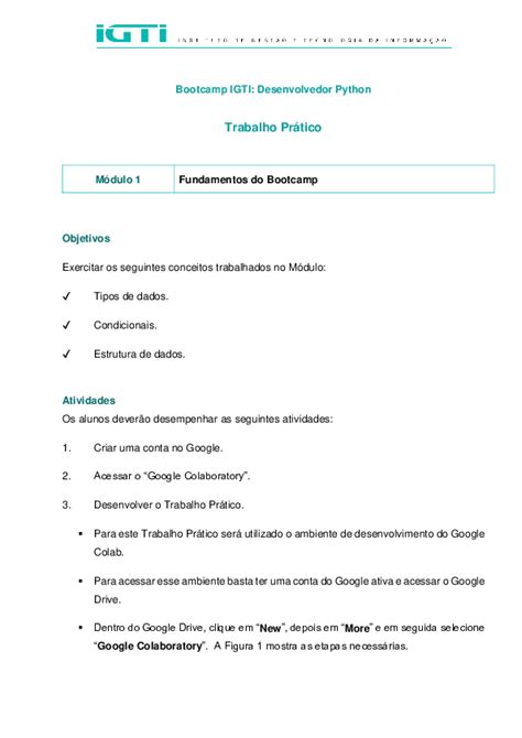 Pdf Bootcamp Igti Desenvolvedor Python